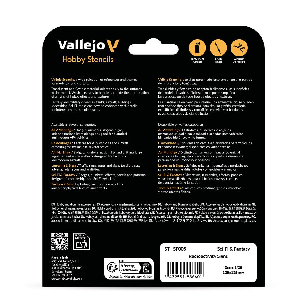 AV Vallejo Stencils – Radioactivity Signs – BigaMart