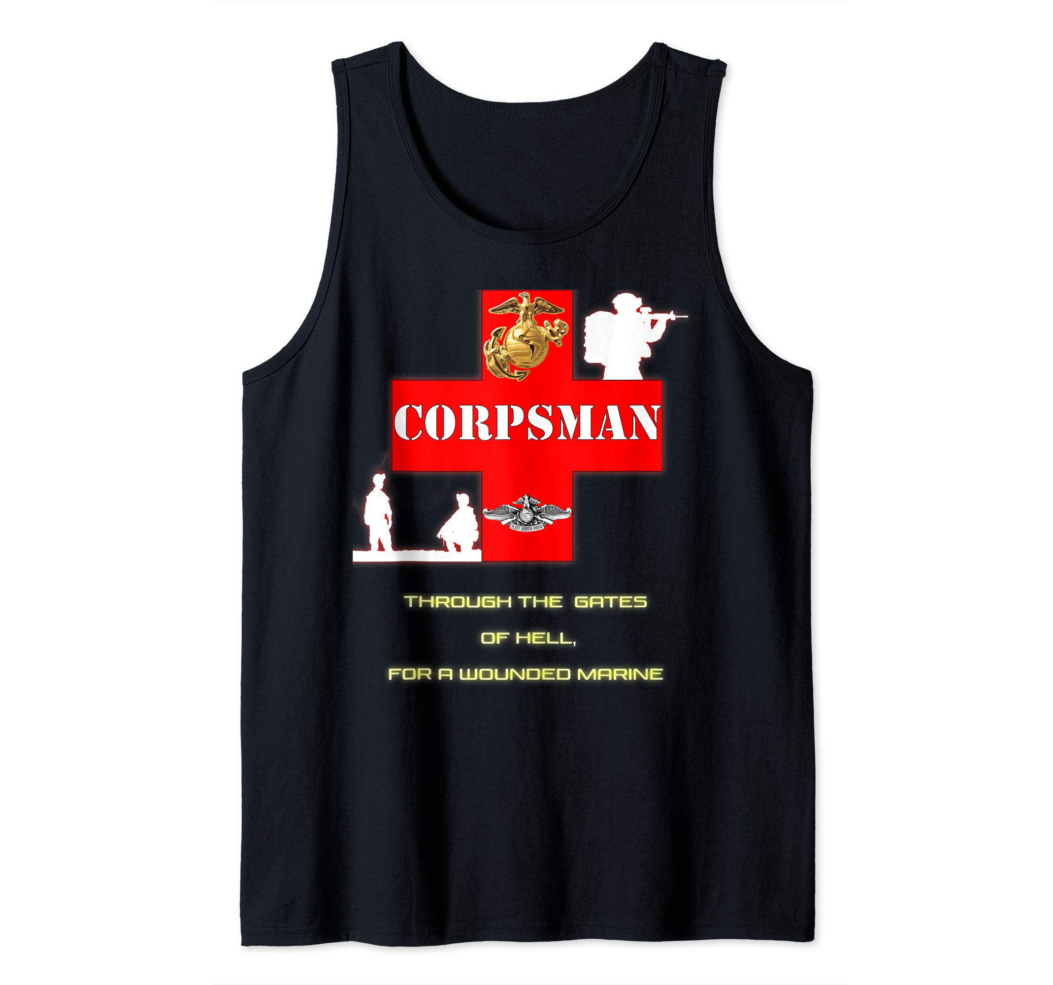 Amazon.com: Red Cross Navy Corpsman FMF Warfare Specialist T Shirt Tank ...