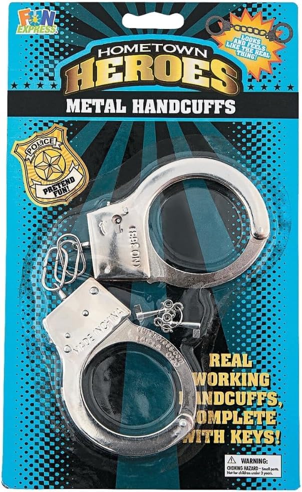 Amazon.com: HAPPY DEALS ~ Toy Metal Handcuffs with Keys (4") 1 PC on ...