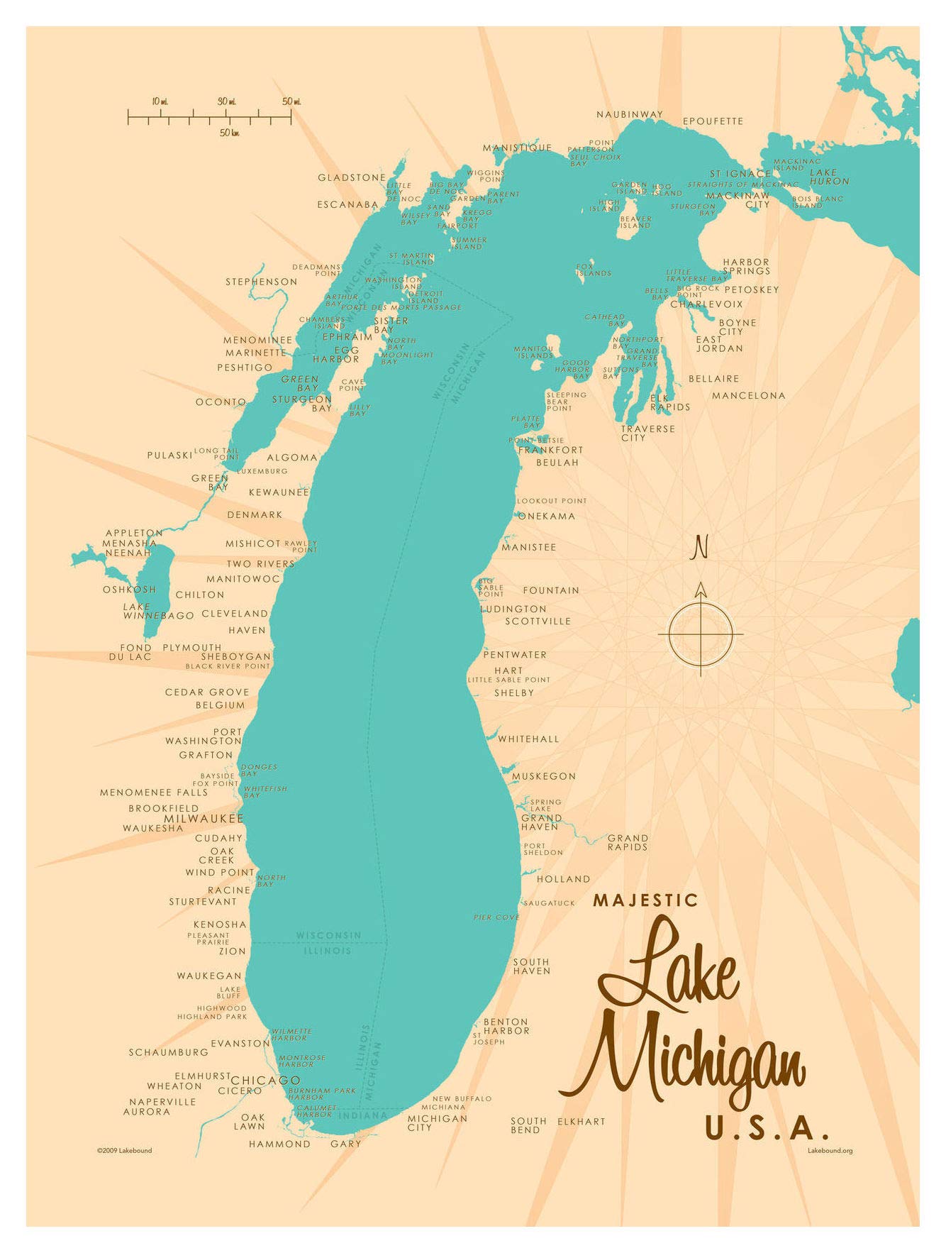 Lake Michigan Map With Cities Michigan Lake By Pavel Kalina On