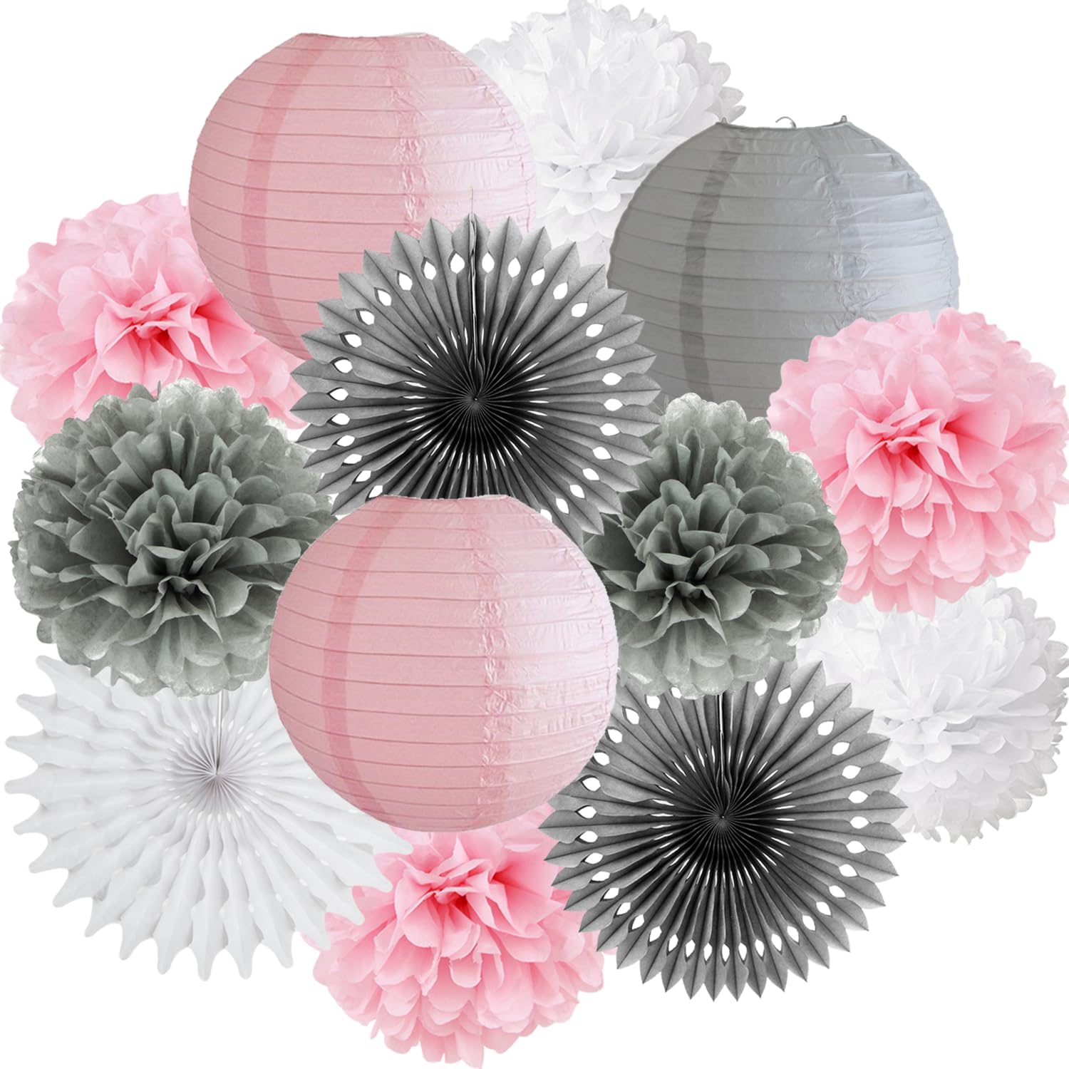 Amazon.com: FETETIJD Baby Shower Decorations for Girl Pink and Grey ...