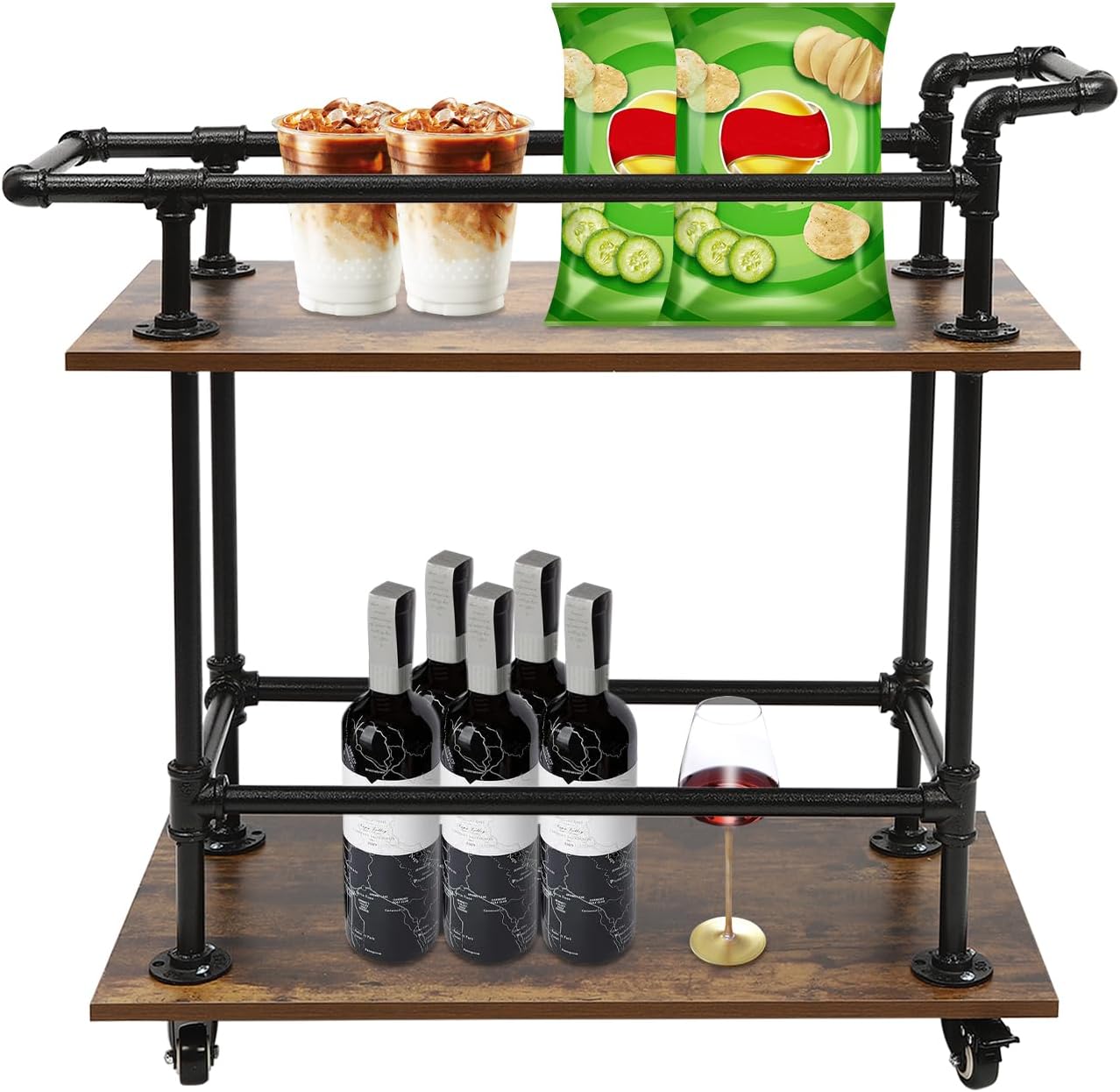 Amazon.com - Bar Cart for Home, Industrial Bar Carts - Serving Carts ...