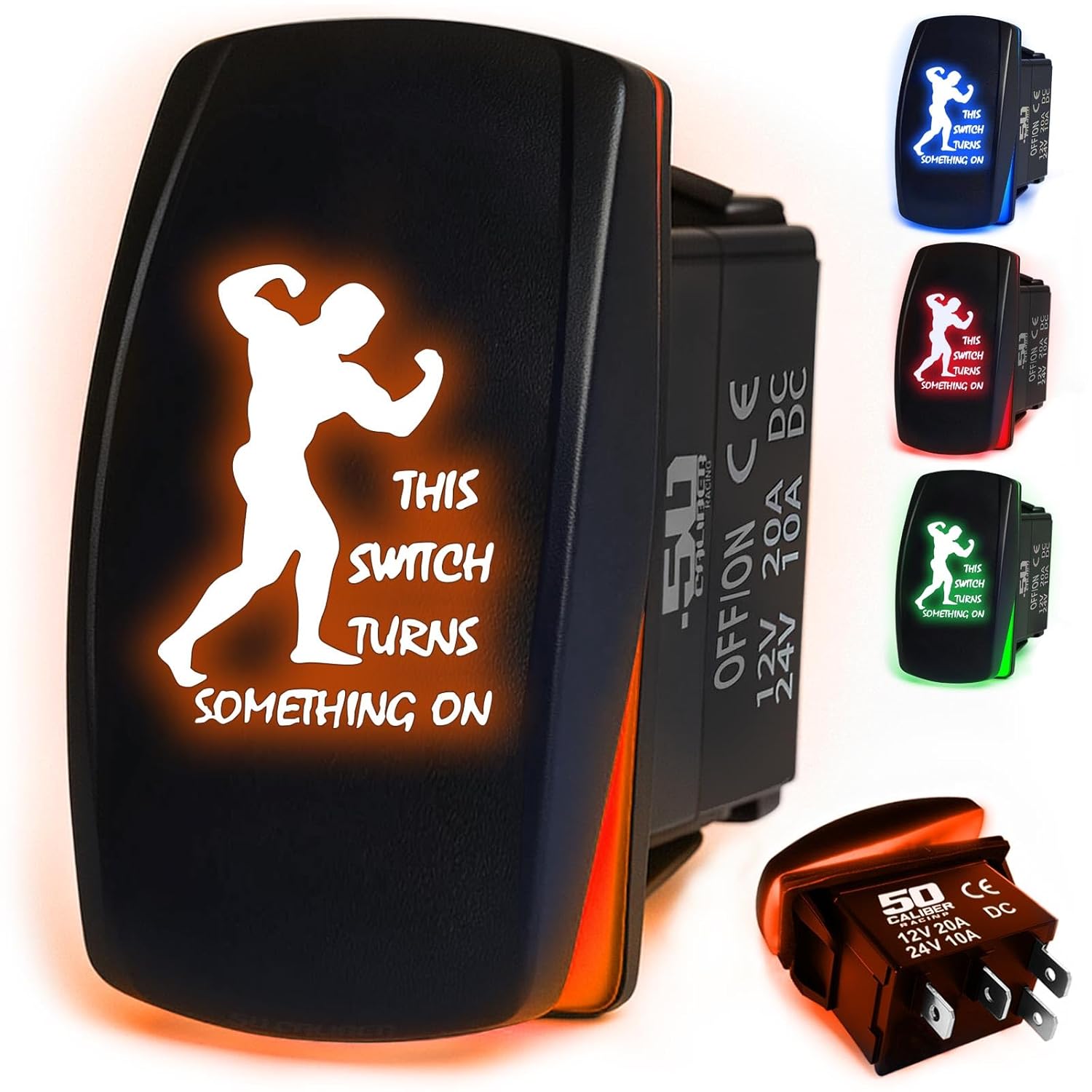Amazon.com: 50 Caliber Racing This Switch Turns Something On Strong Man ...