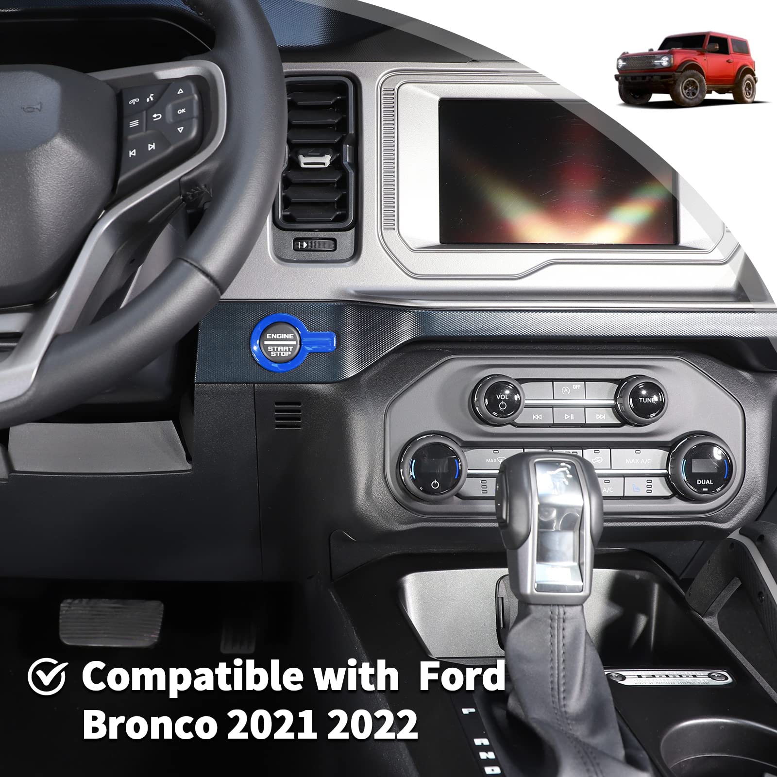 Snapklik.com : Bronco Push Start Button Cover Spin Engine Start Stop ...
