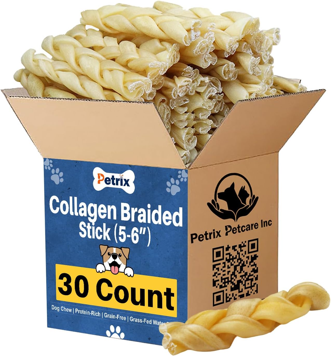Amazon.com : Petrix Petcare Beef Braided Collagen Sticks for Dogs Chew ...