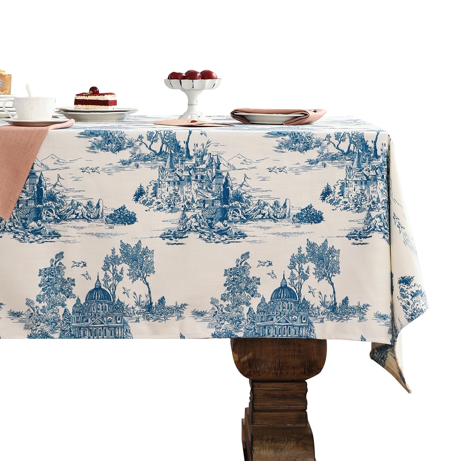 Amazon.com: patdrea Designer Cyan Tablecloth for Rectangle Tables ...