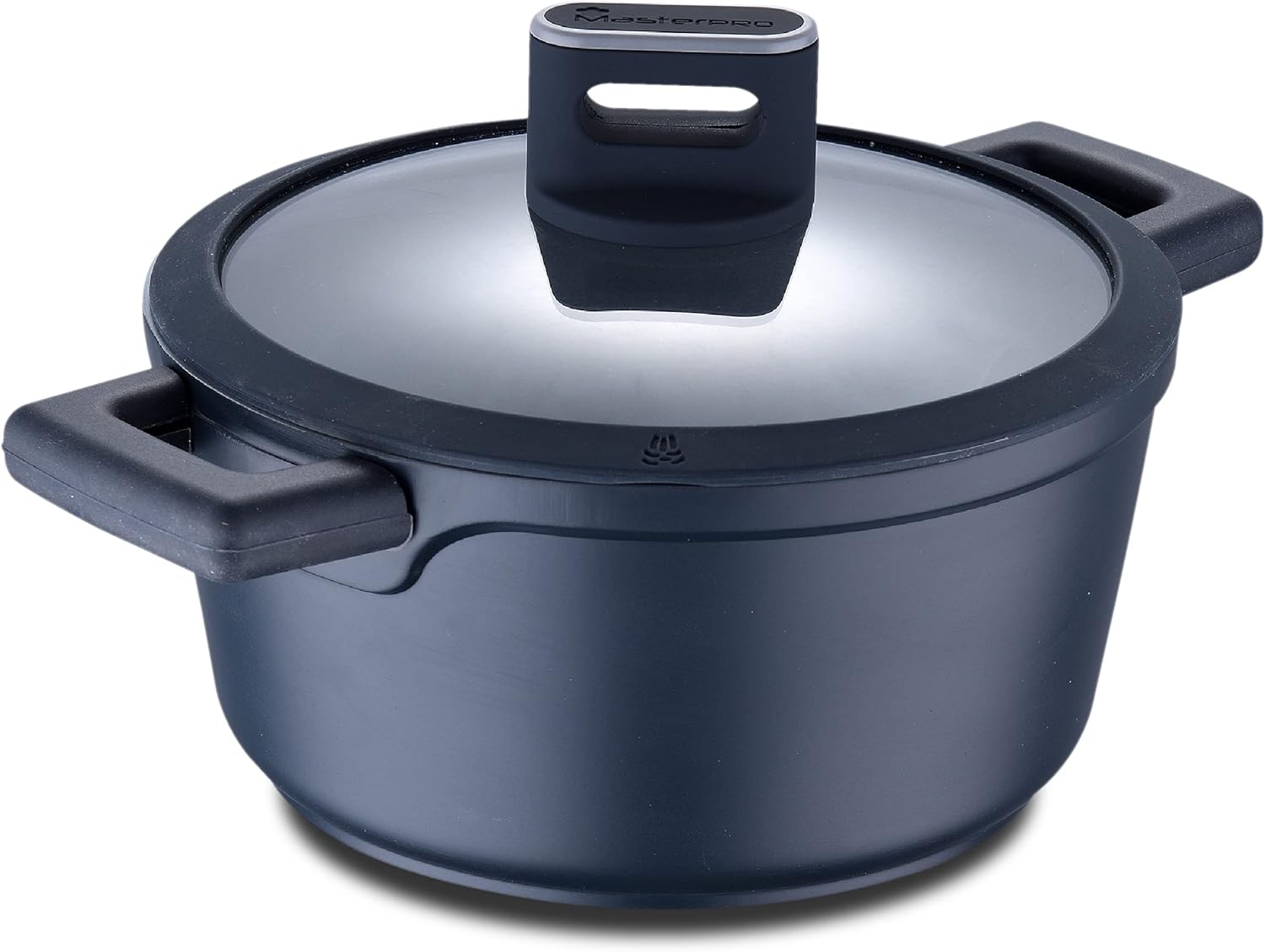 MasterPRO Indigo 28 x 13 cm Pot with Lid 2-Layer Non-Stick Coating ...