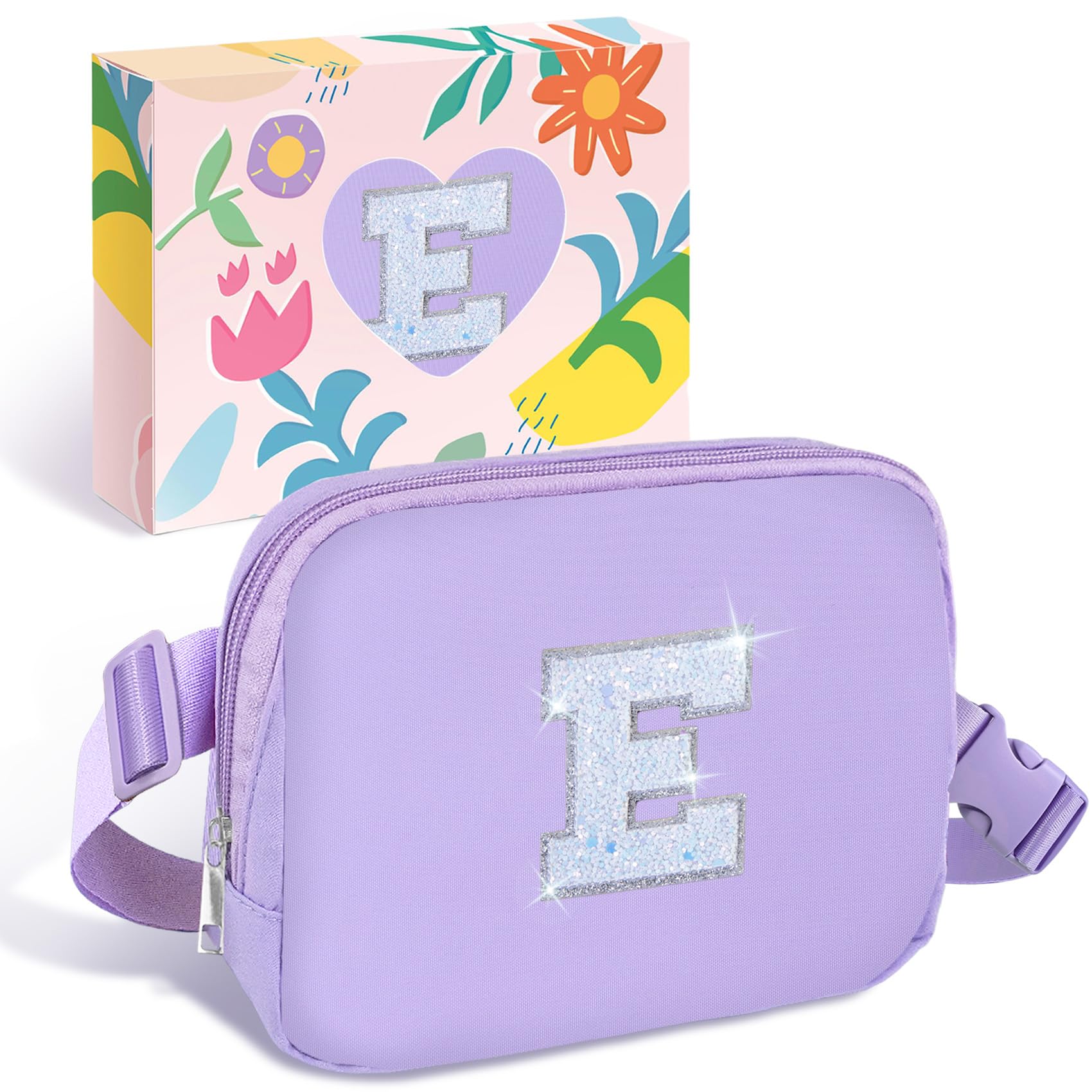 Amazon.com | COSHAYSOO Purple Belt Bag Crossbody Initial Fanny Pack ...