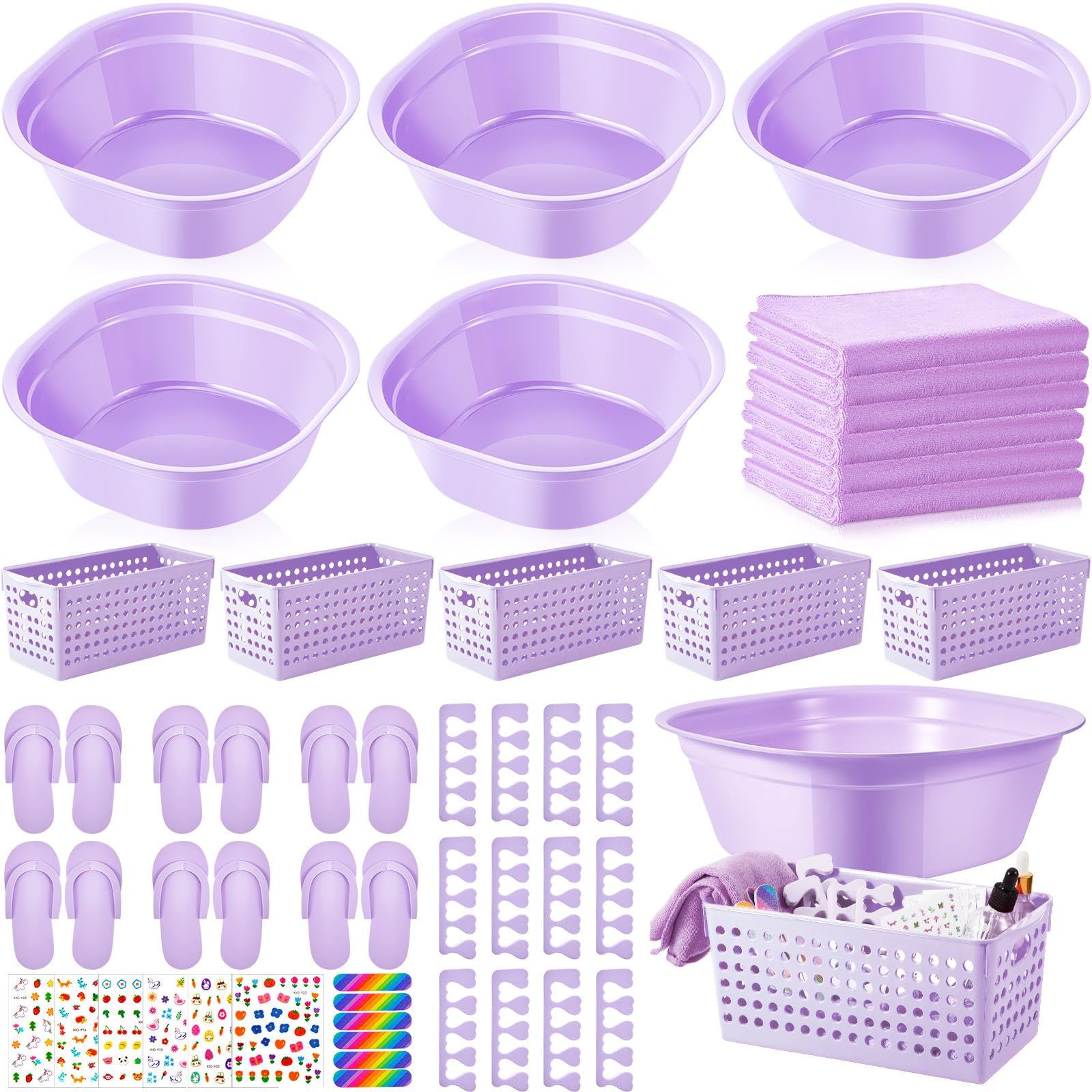 Amazon.com: Mumufy 6 Sets Kids Foot Spa Kit for Girl Spa Party with ...