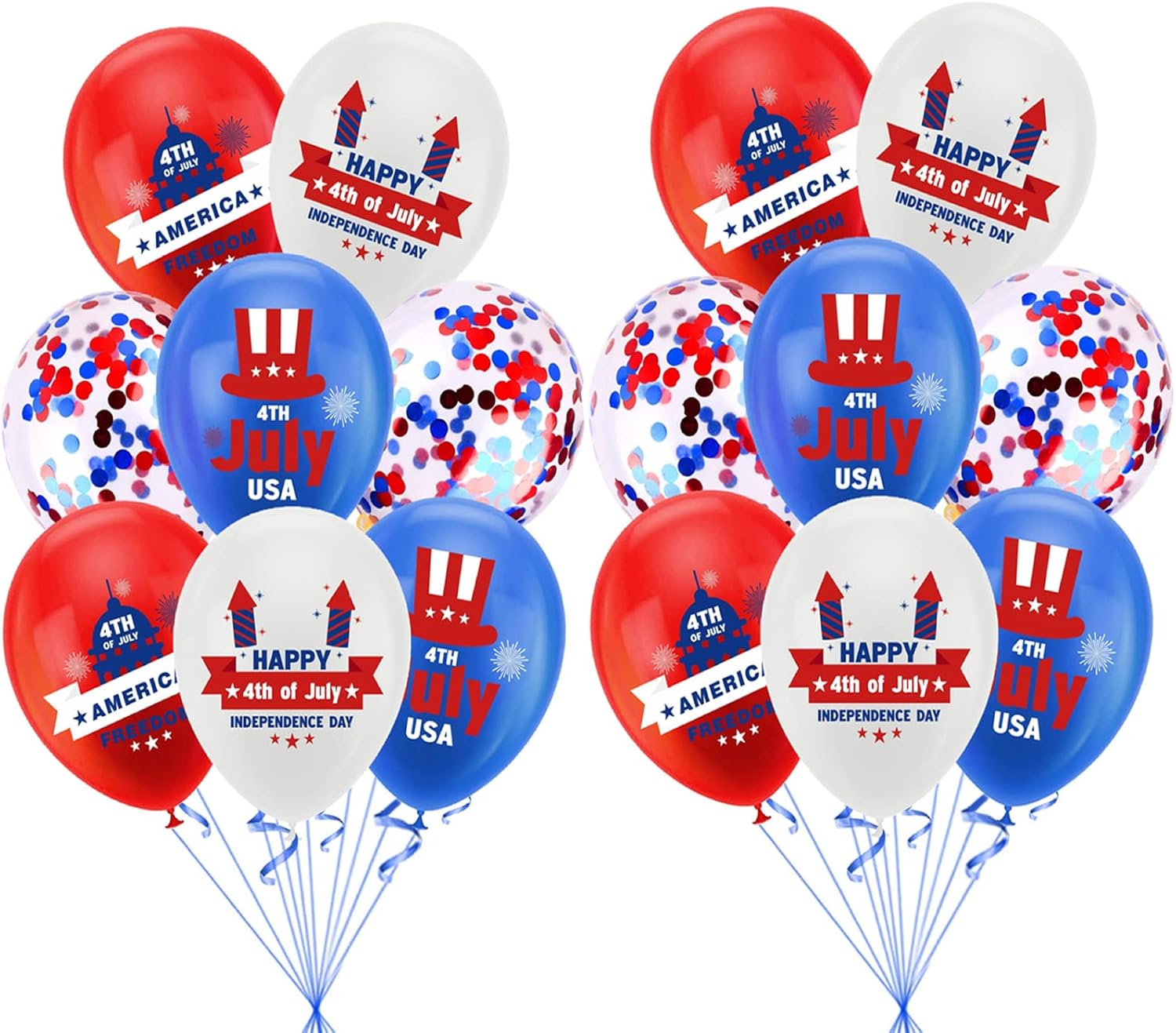 Amazon.com: Soochat 4th of July balloons Patriotic Party Balloons Red ...
