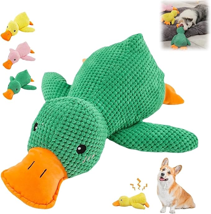 Amazon.com : Generic Quacker Calming Duck Toy, Yellow Green Pink, Dog ...