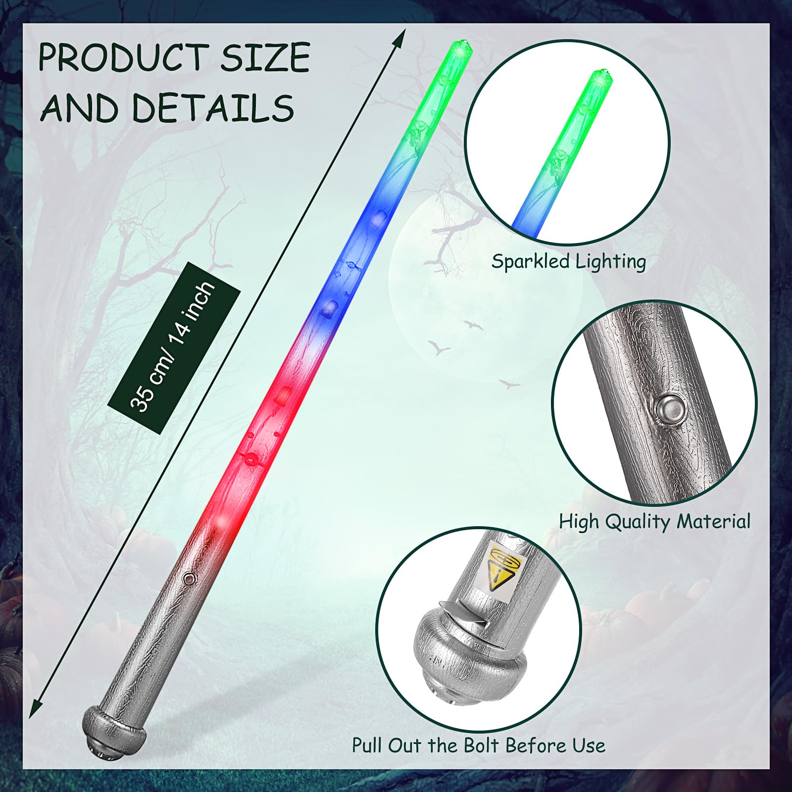 Snapklik.com : Gejoy 2 Piece Light Up Wand Magic Wizard Wand Princess ...