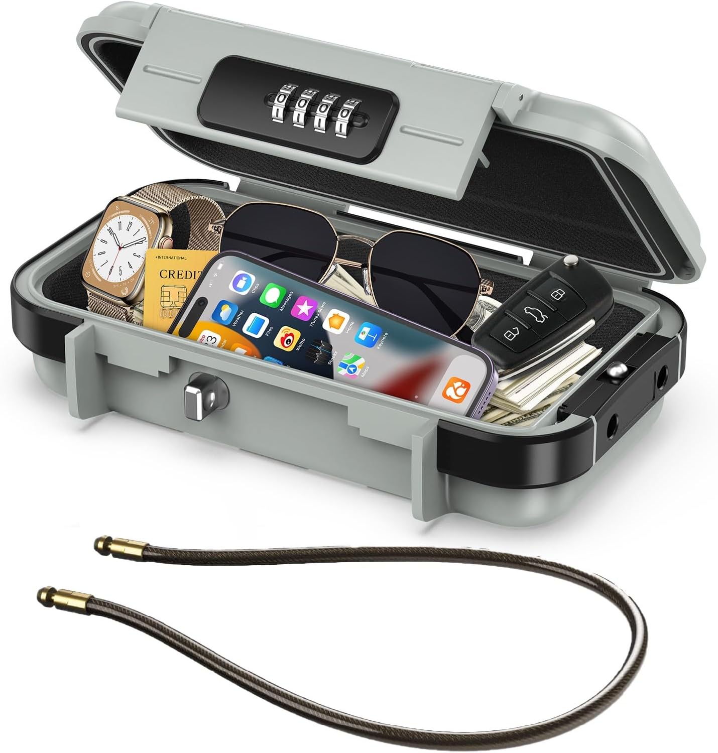 Amazon.com: LOFICOPER Portable Safe Box, 4 Digit Combination Security ...