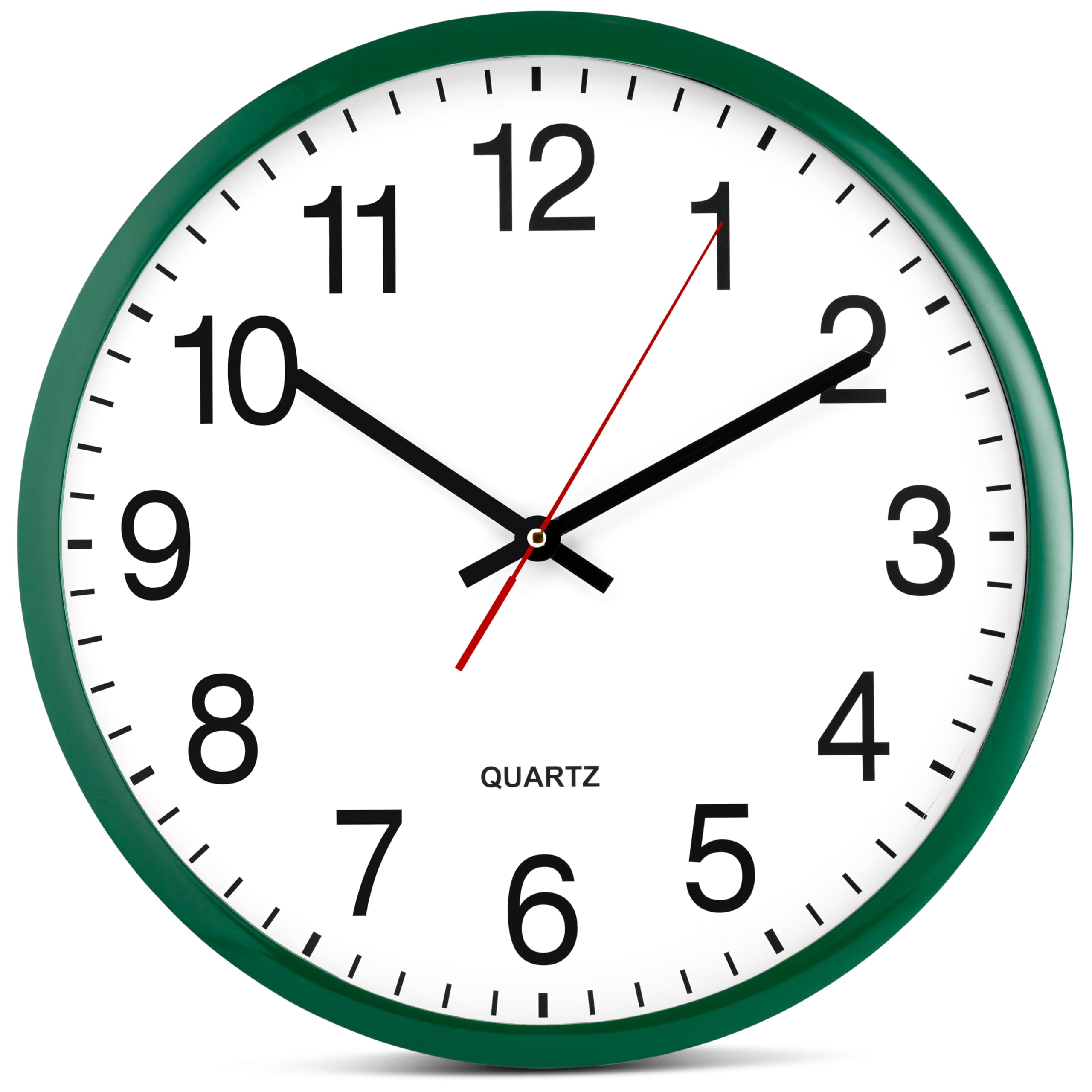 Amazon.com: Bernhard Products Hunter Green Wall Clock, Silent Non ...