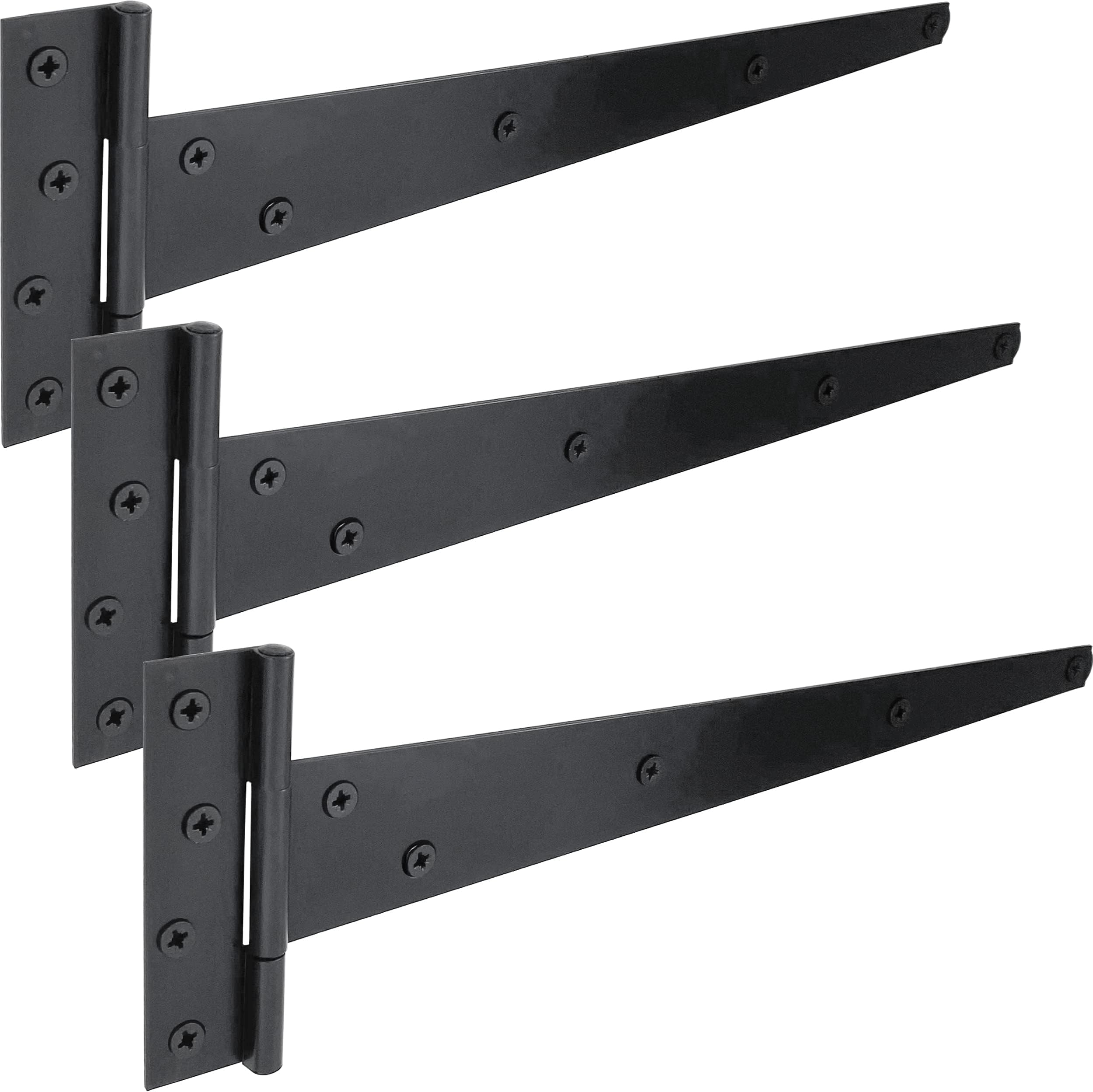 2X Black 14"/350mm Heavy Duty Tee Hinges - Long Gate/Shed/Door T Hinges ...