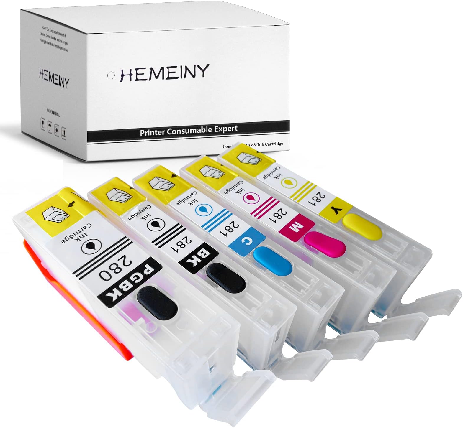 Amazon.com: HEMEINY PGI-280XXL CLI-281XXL Empty Refillable Ink ...