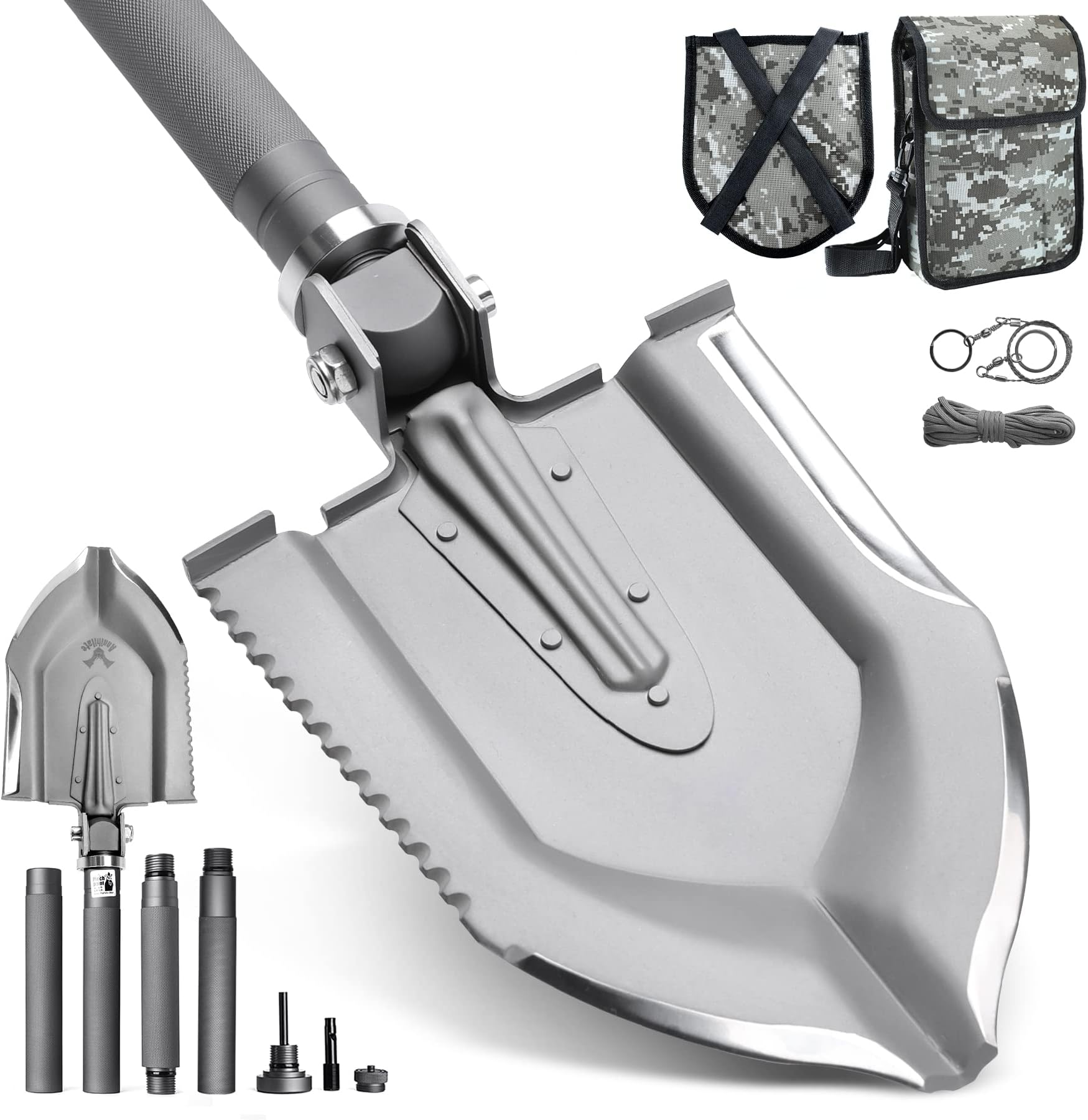 Zune Lotoo - Pala de supervivencia multiherramienta 28 en 1, kit de ...