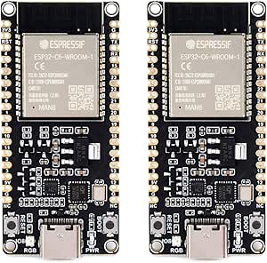 2PCS Waveshare ESP32-C6 Microcontroller, WiFi 6 Development Board, 160MHz Single-Core Processor ...