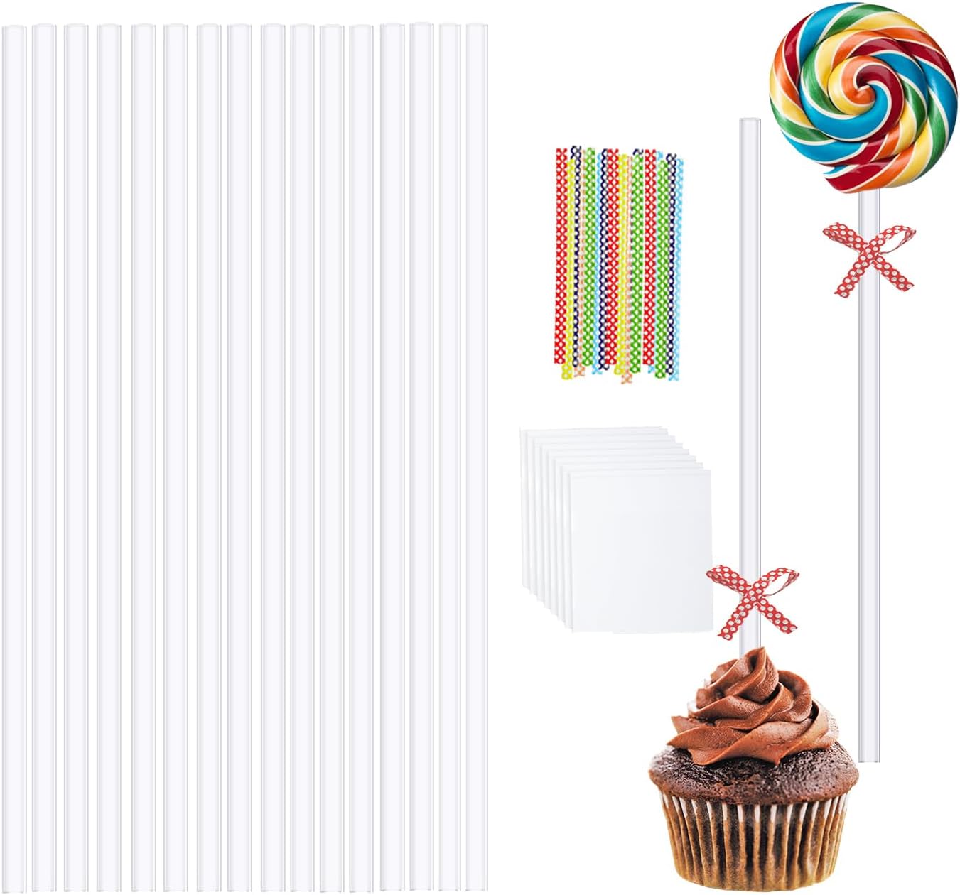 Amazon.com: MULTIONS 300PCS Clear Cake Pop Sticks Kit including 100pcs ...