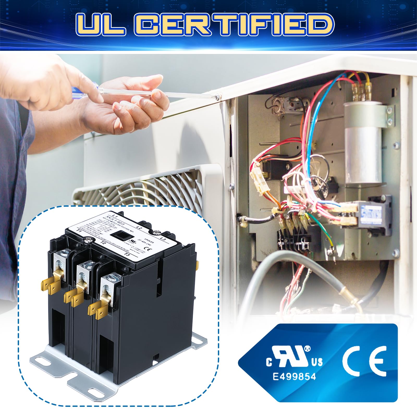 Snapklik.com : Dreyoo Carrier HVAC Motor Contactor, 3 Pole 40Amp Air ...