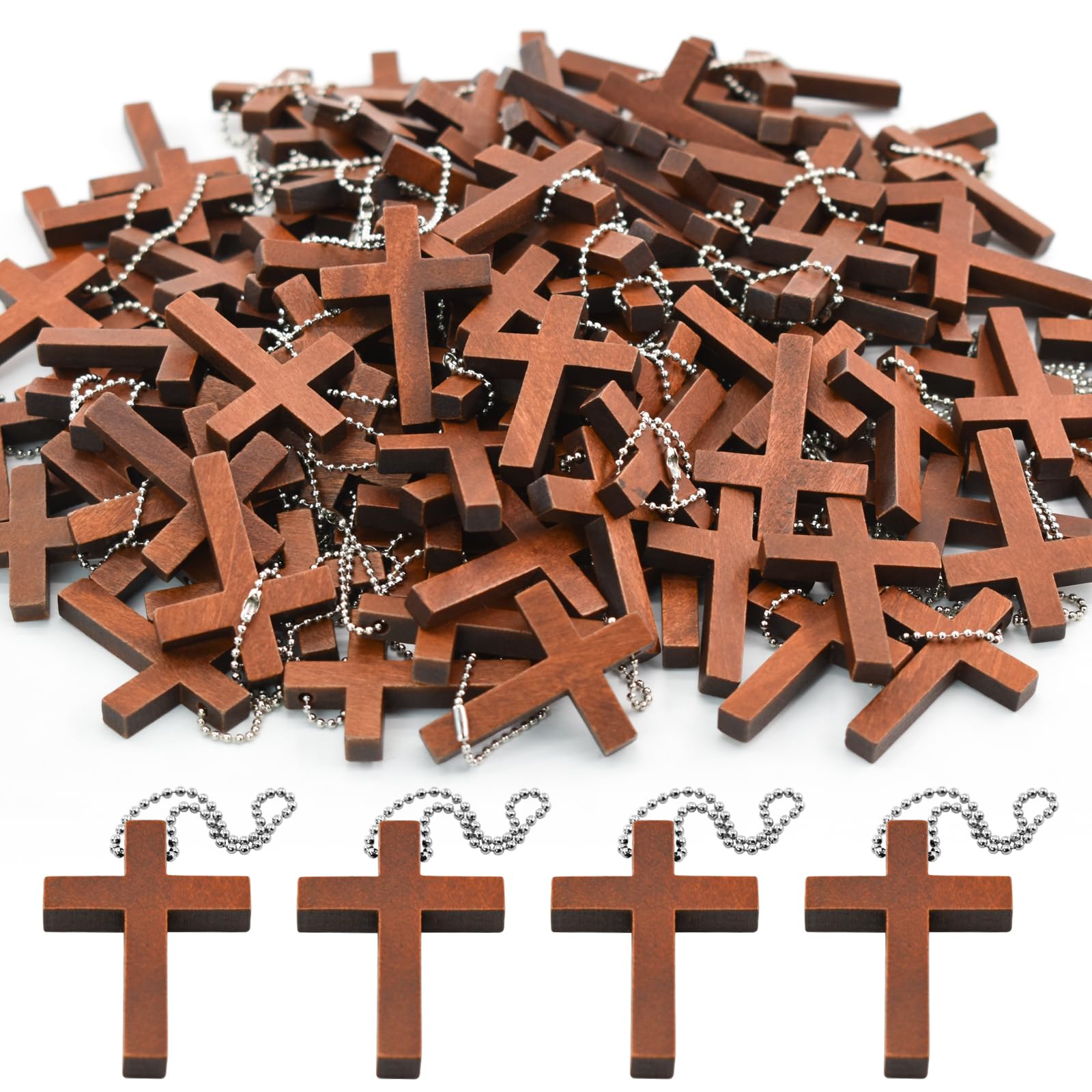 Enkrio 150PCS Mini Wood Cross Charm Small Wooden Crosses Pendants for ...