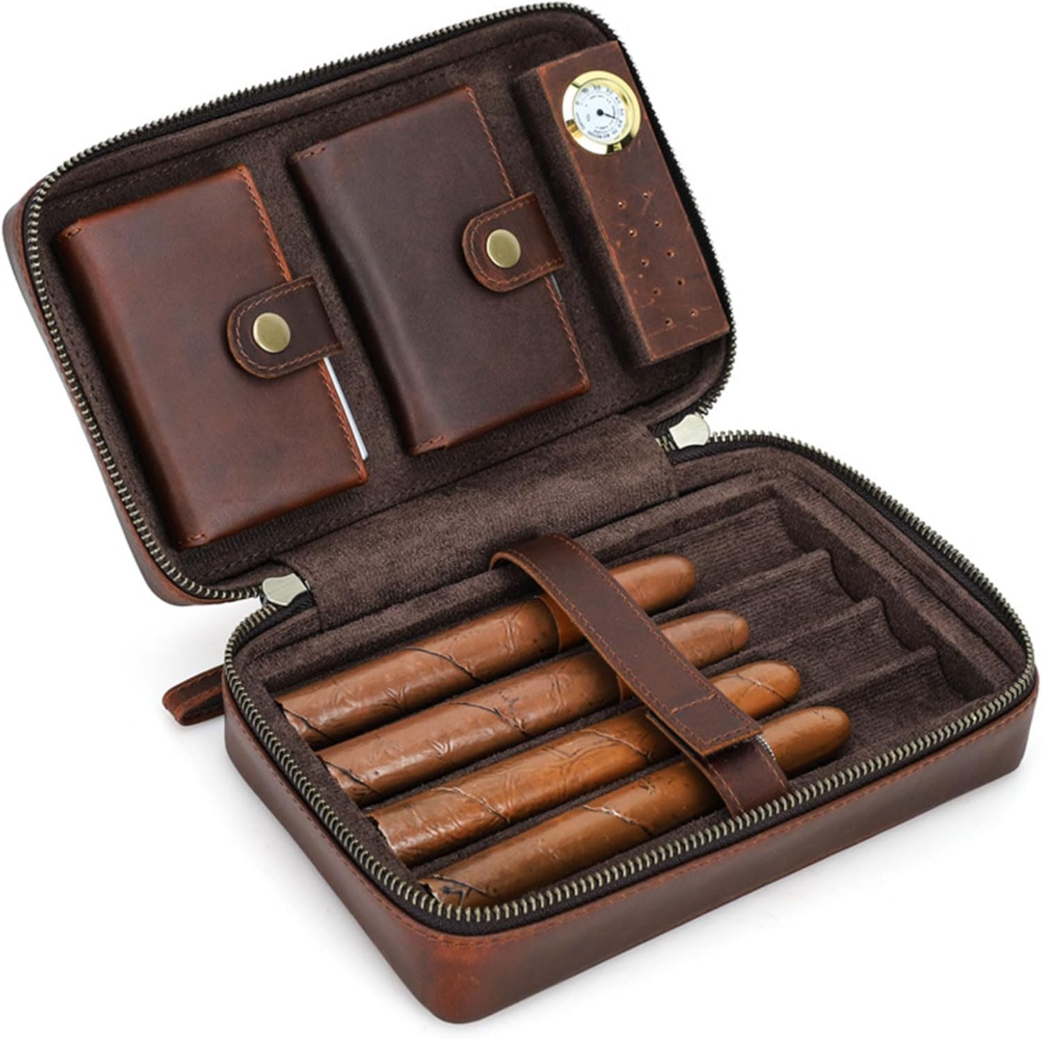Amazon.com: Leather Cigar Case, Vintage Leather Travel Humidor Cigar ...
