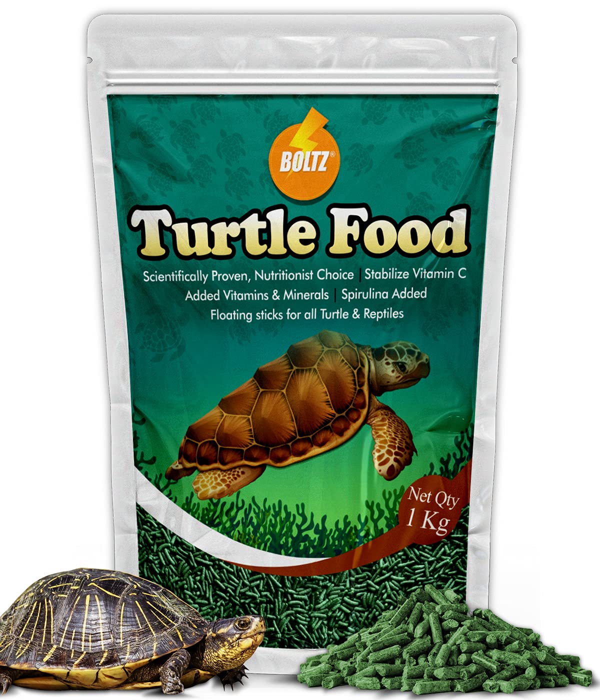 Buy BOLTZ Pellet Turtle Food for All Life Stages for Growth & Health ...