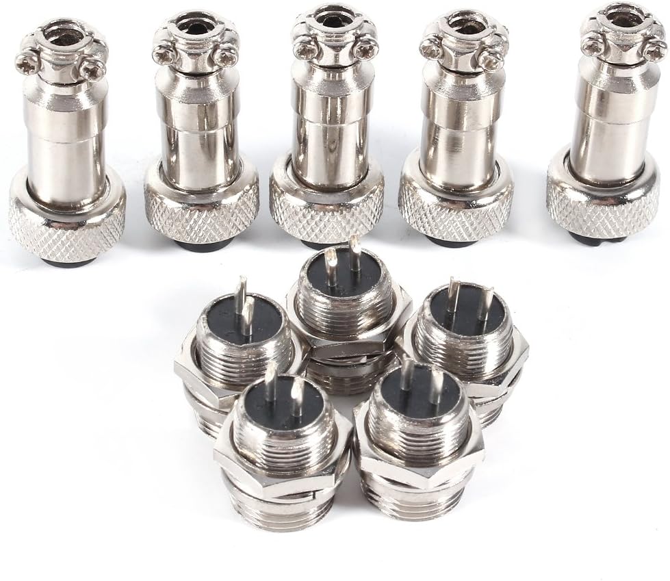 Aviation Plug Connector, 10 Pairs Mounting 12mm Dia Thread Screw Metal ...