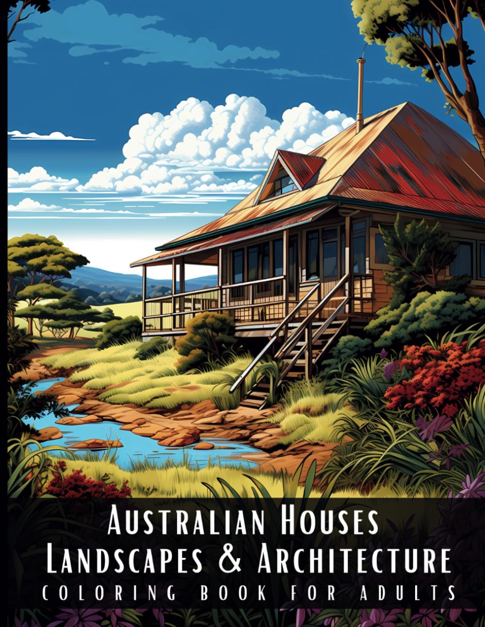 Australian Houses Landscapes & Architecture Coloring Book for Adults ...