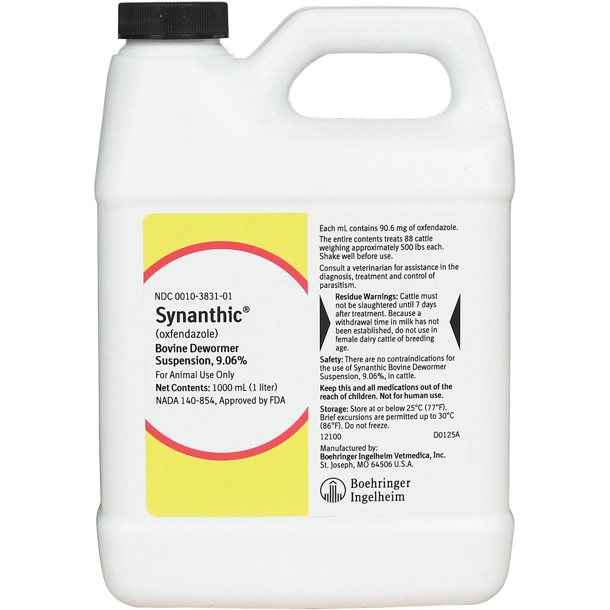 Amazon.com: Boehringer Ingelheim Synanthic Cattle Dewormer 9.06% - 1 ...
