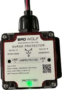 Amazon.com: 100kA Whole House Surge Protector with Overwatch, Split ...