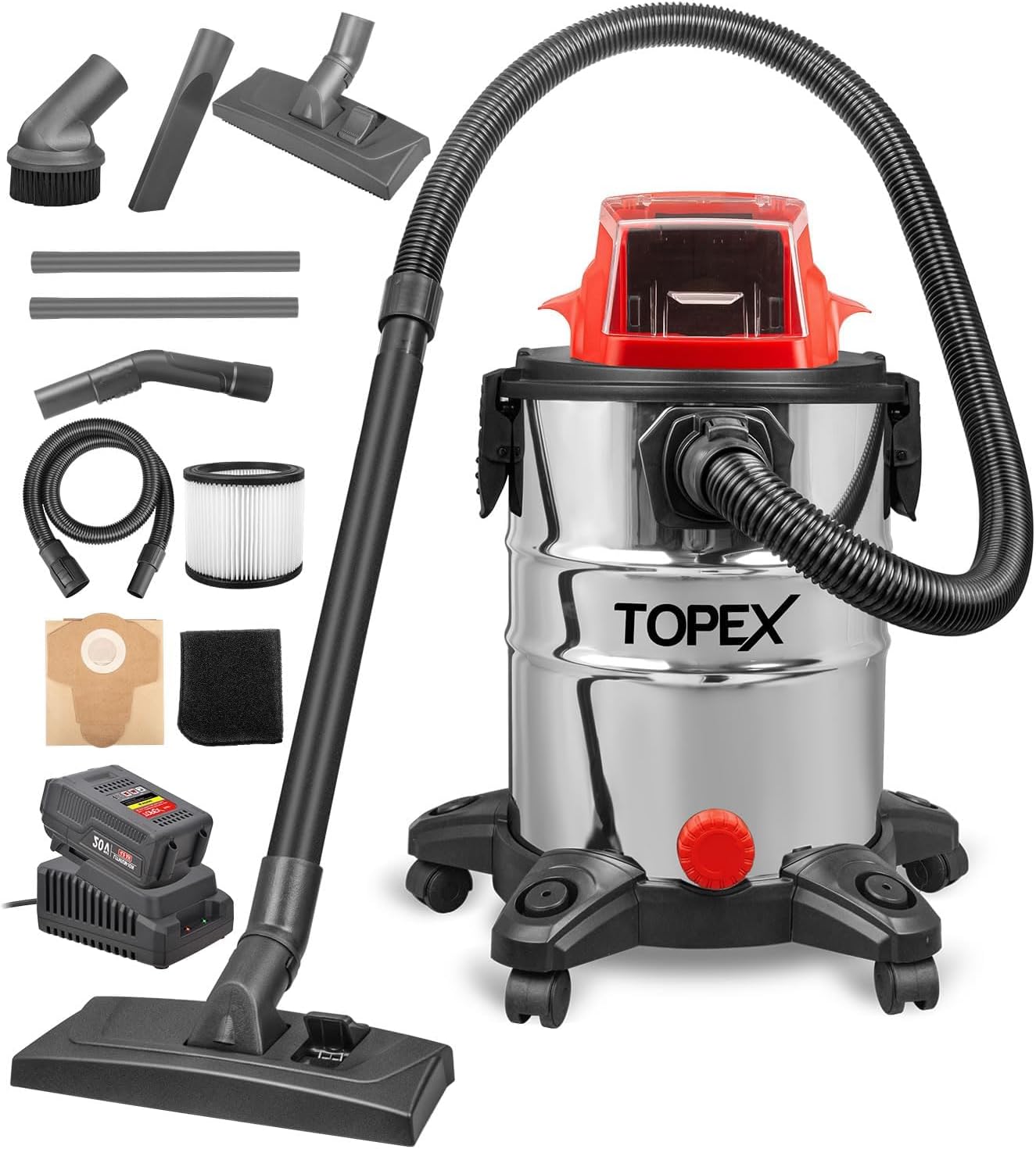 TOPEX 25L Cordless Wet & Dry Vacuum Cleaner Battery Powered Multi ...