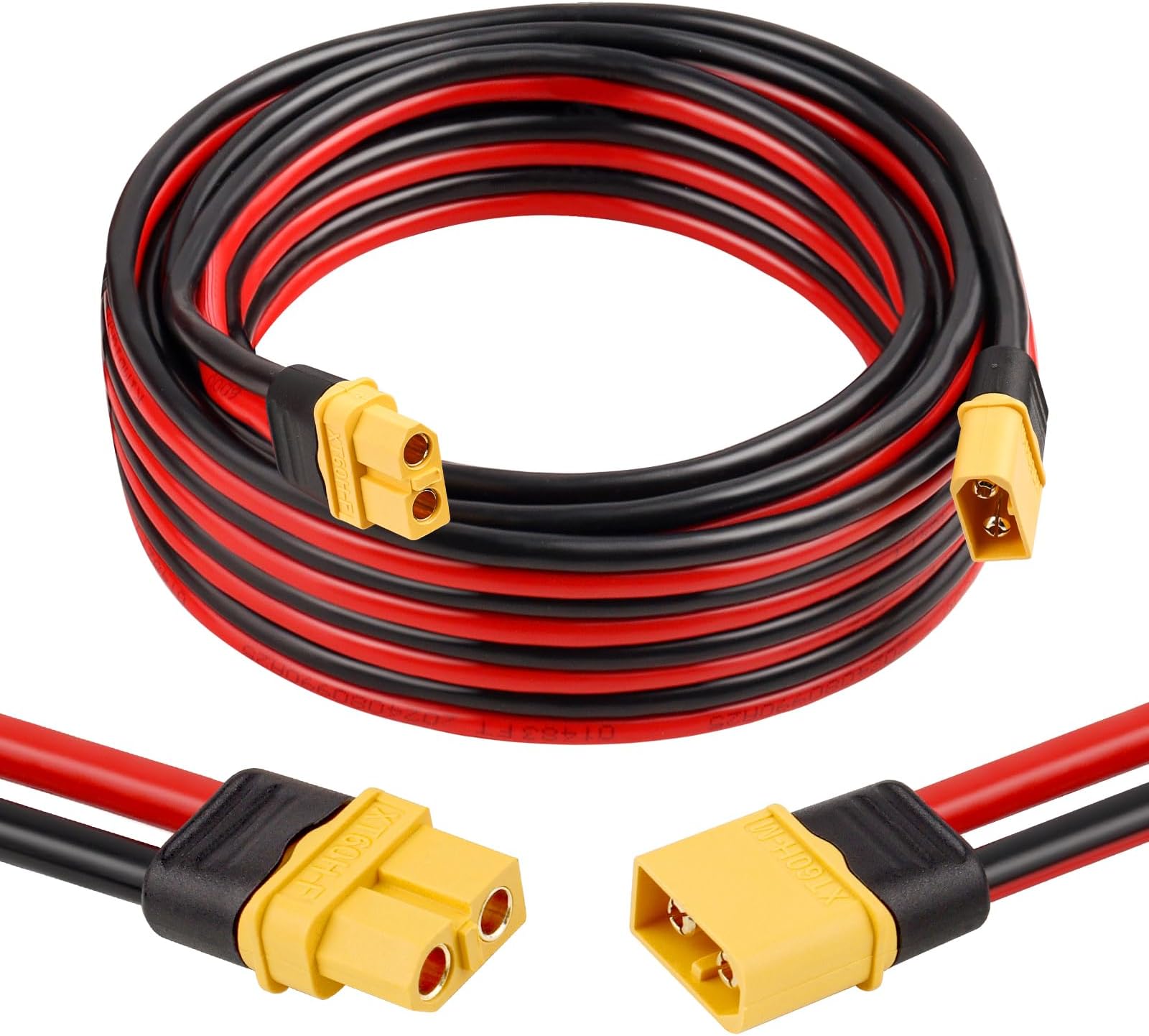 Amazon.com: Goupchn XT60 Male to Female Connector 12AWG 10ft Extension ...