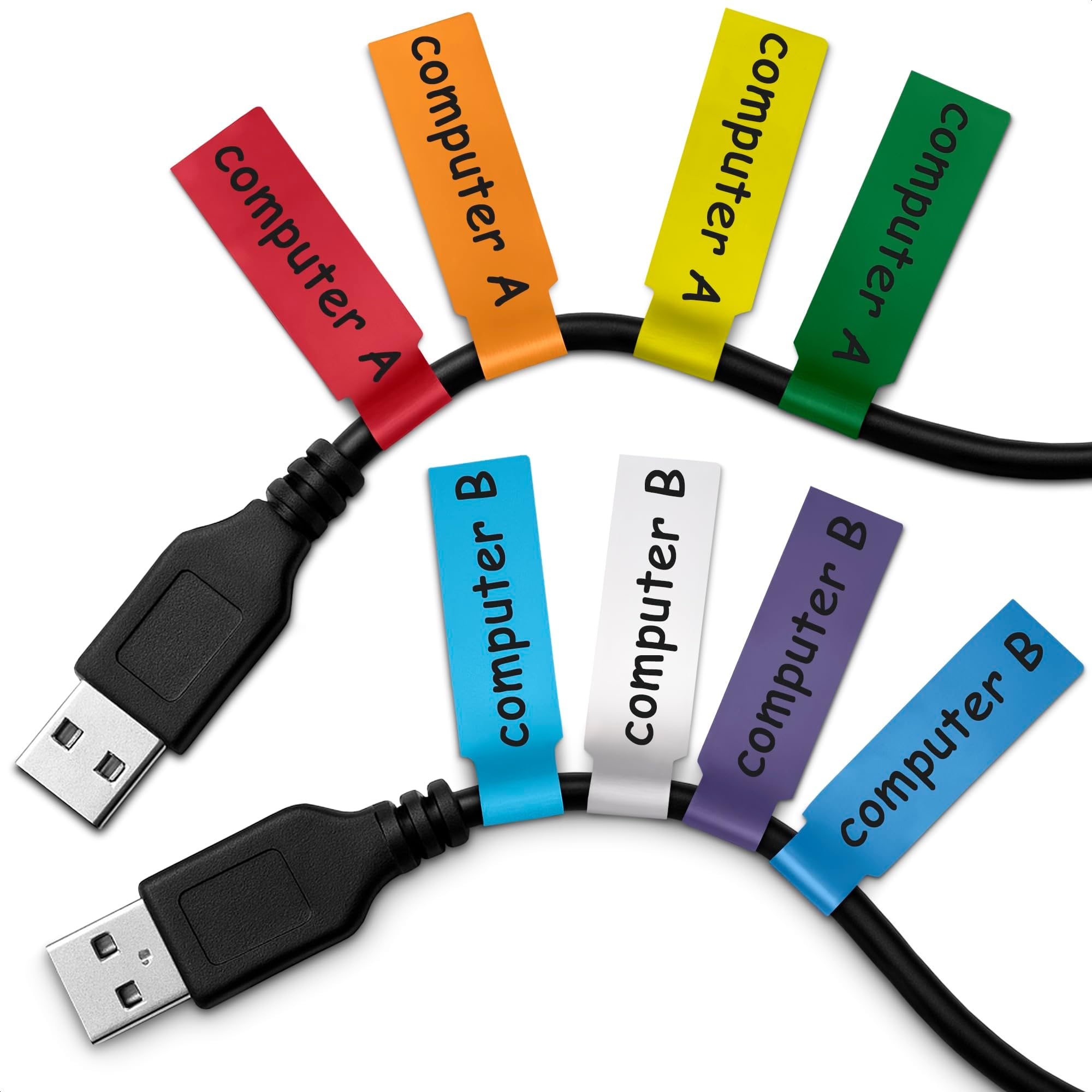 Amazon.com : Wmiwulien 16 Sheet 480 Pcs Cable Labels - Colorful ...