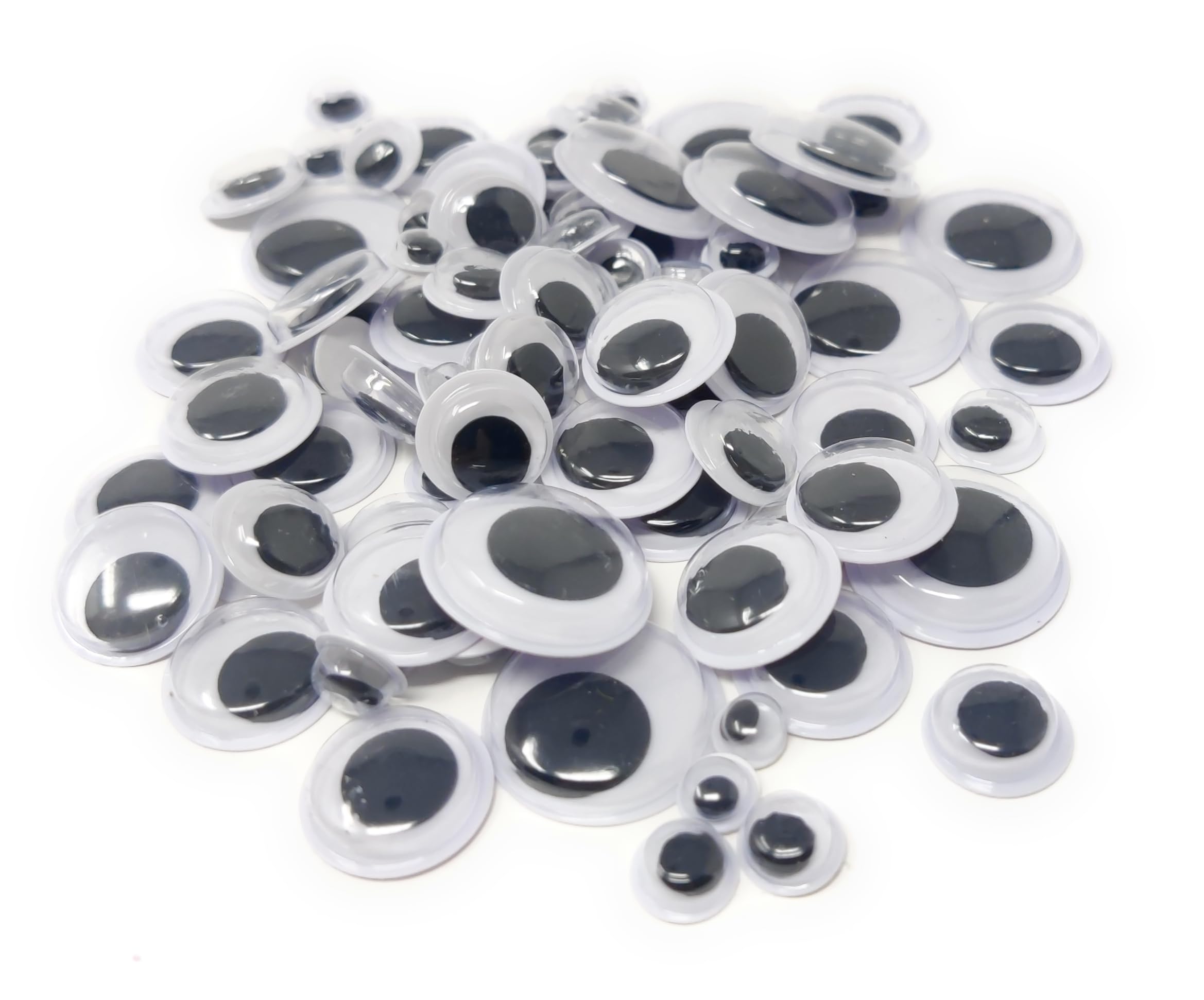 100pcs Googly Eyes Self-Adhesive 6-20mm Assorted Sizes Stick On Moving ...