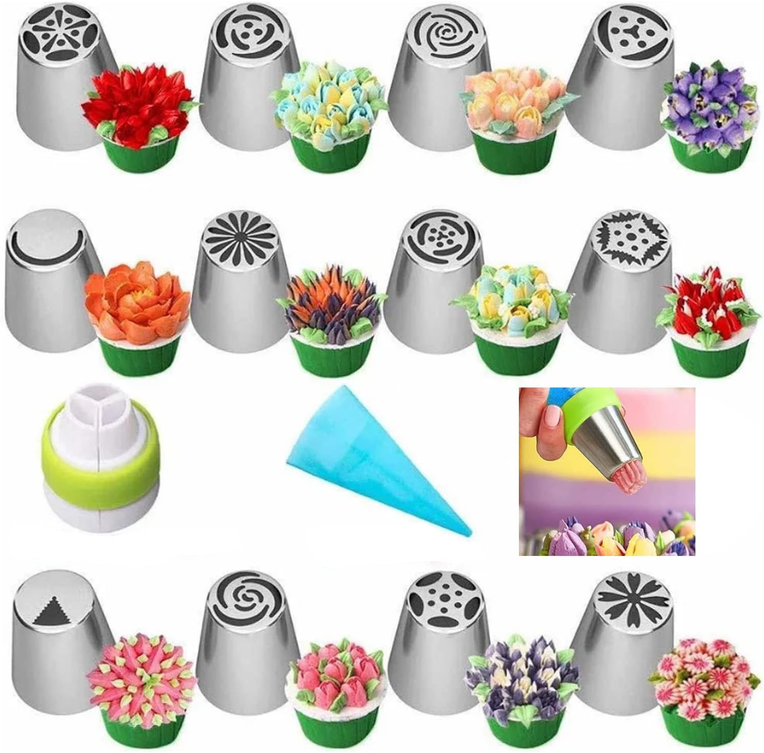 Wilton 2104-1367 Juego de duyas para decorar pasteles, 20 piezas ...