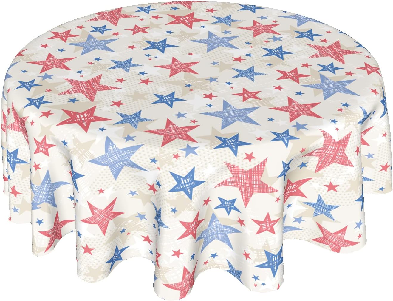 Amazon.com: Sweetshow White and Star Round 60 Inch American Flag July ...