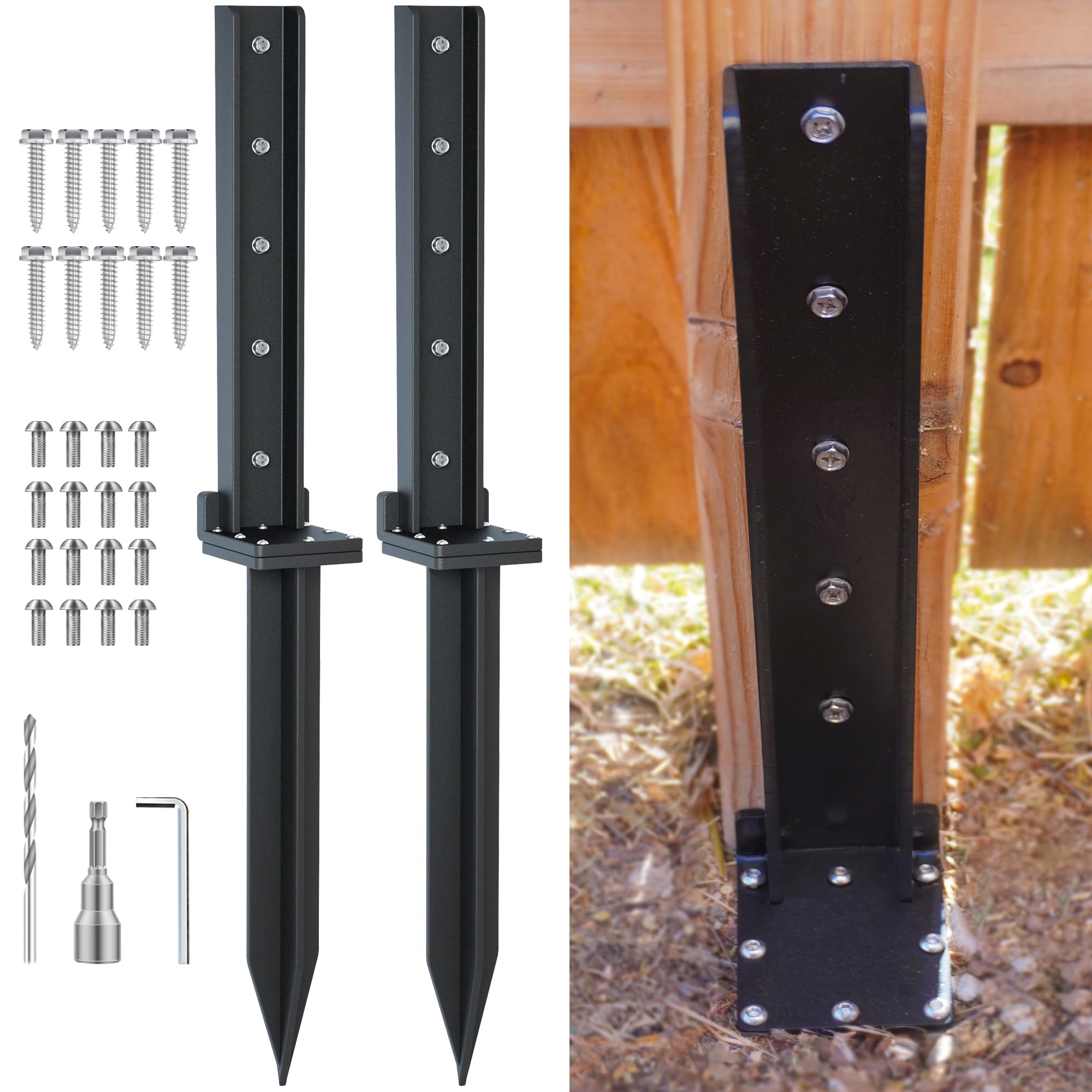 Amazon.com : CKLT 2-Pack Fence Post Repair Kit Heavy Duty 32in Fence ...
