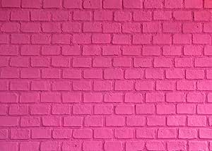 Amazon.com : BELECO 7x5ft Fabric Pink Brick Wall Backdrop Hot Pink ...