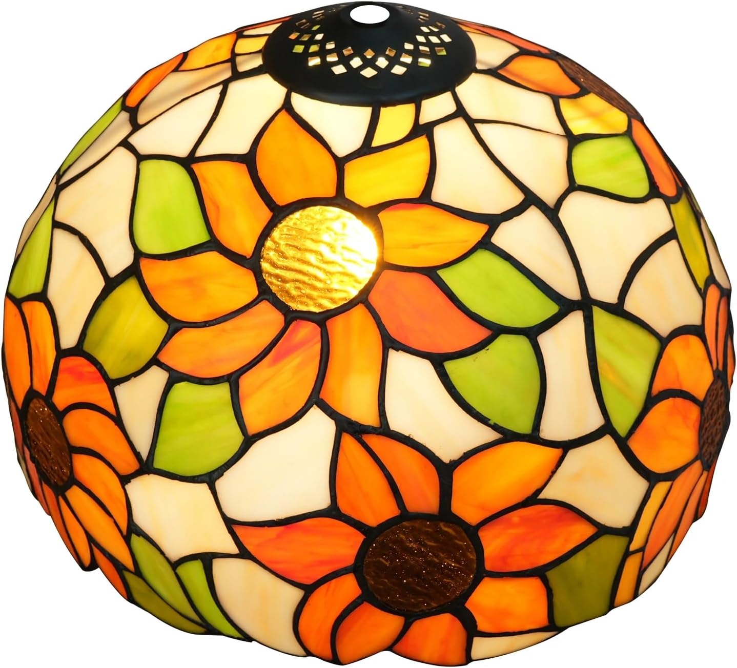 Tiffany Sunflower Stained Glass Lamp Shade Replacement Only,12inch ...