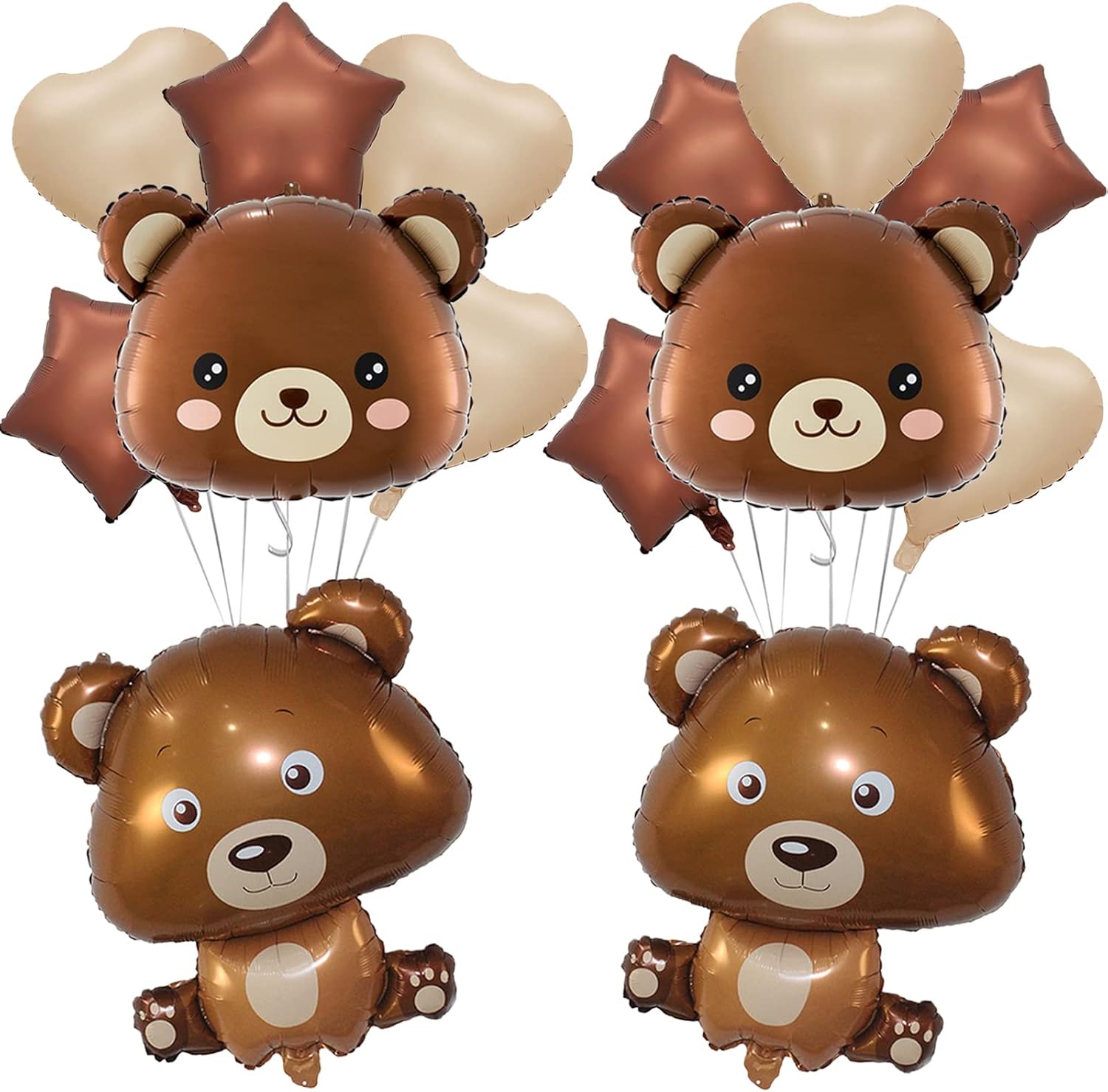 Amazon.com: 14Pcs Bear Balloons Giant Bear Foil Balloons Bear Head ...