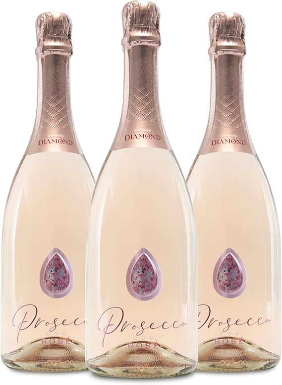 Liquid Diamond Prosecco Rosé 3 Bottles - Premium Sparkling Pink ...