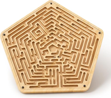 Amazon.com: Labyrinth Board Game with Two Metal Balls,Wooden Marble ...