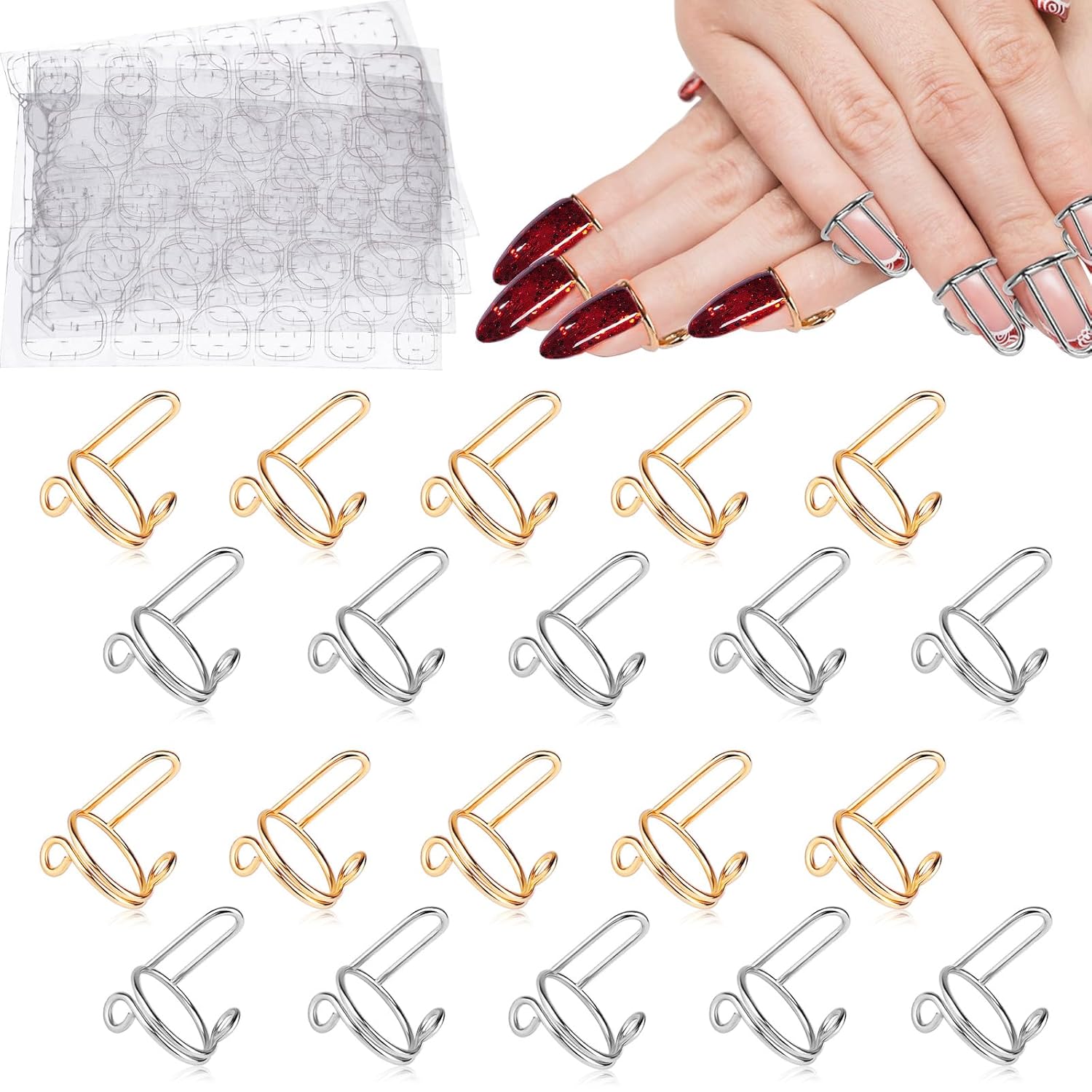 Amazon.com : 20PCS Wudu Nail Rings, EBANKU Wudu Adjustable Nail Rings ...