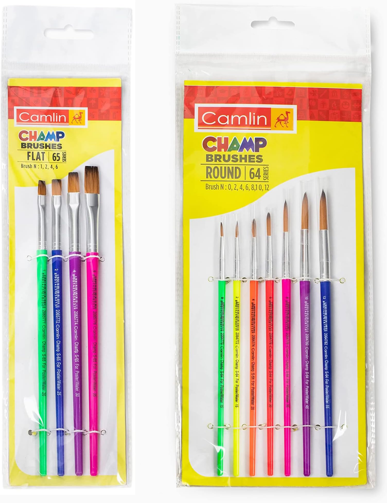 Camlin Champ Round Brush Set - Pack of 7 (Multicolor) & Camlin Champ ...