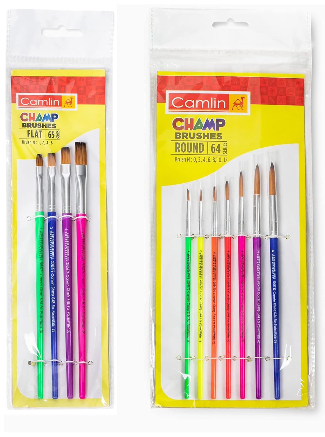 Camlin Champ Round Brush Set - Pack of 7 (Multicolor) & Camlin Champ ...
