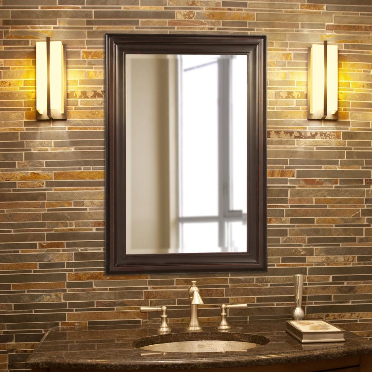 Amazon.com: Uttermost 11291 B Sinatra Mirror, Large, Bronze, Brown ...