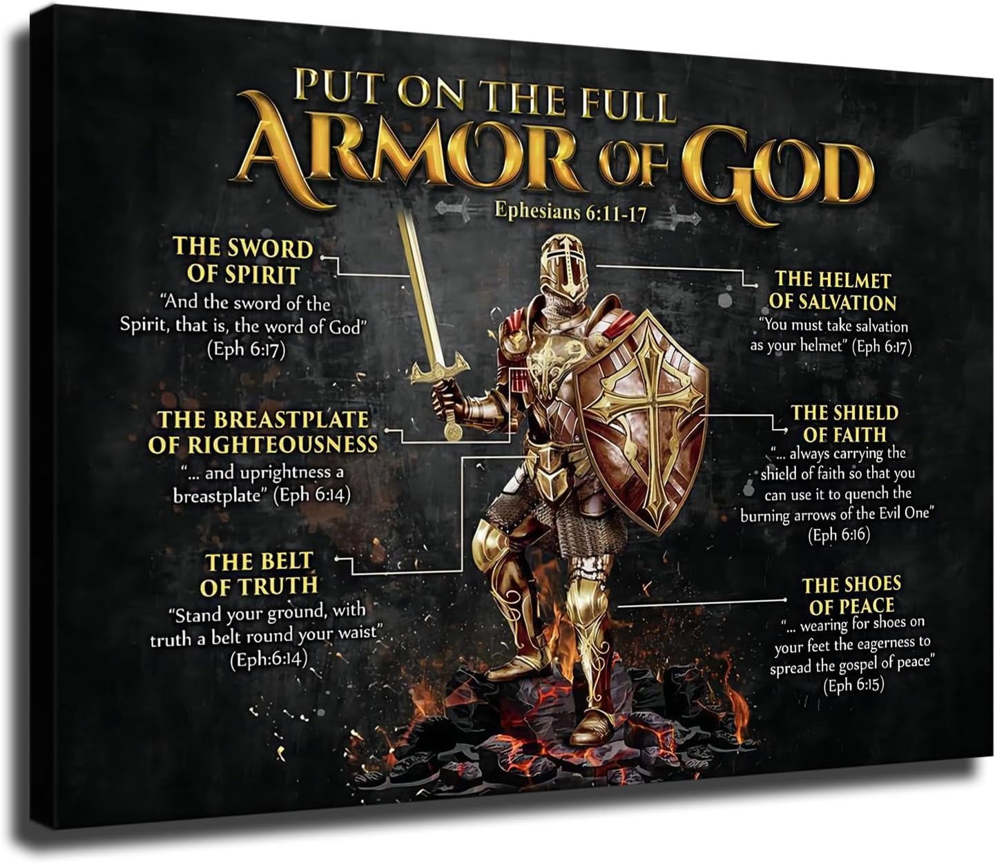 Amazon.com: HyKab Armor of God, Put on The Full Armor of God Warrior of ...