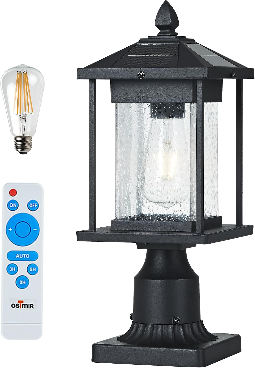 Osimir 16 Inch Outdoor Solar Post Lights, 3000K Dusk to Dawn Solar lamp ...