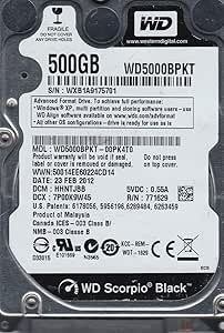Amazon.com: WD5000BPKT-00PK4T0 Western Digital 500GB 7200R... : Electronics